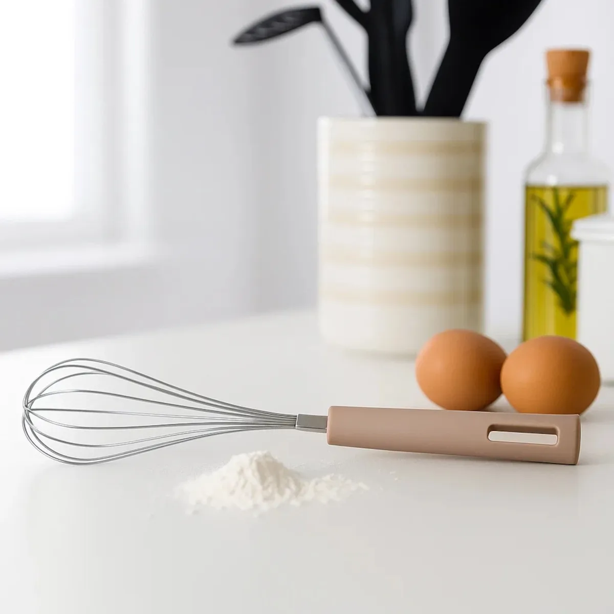 Trzepaczka do jajek rózga kuchenna Altom Design taupe 29,5 cm - altom.pl
